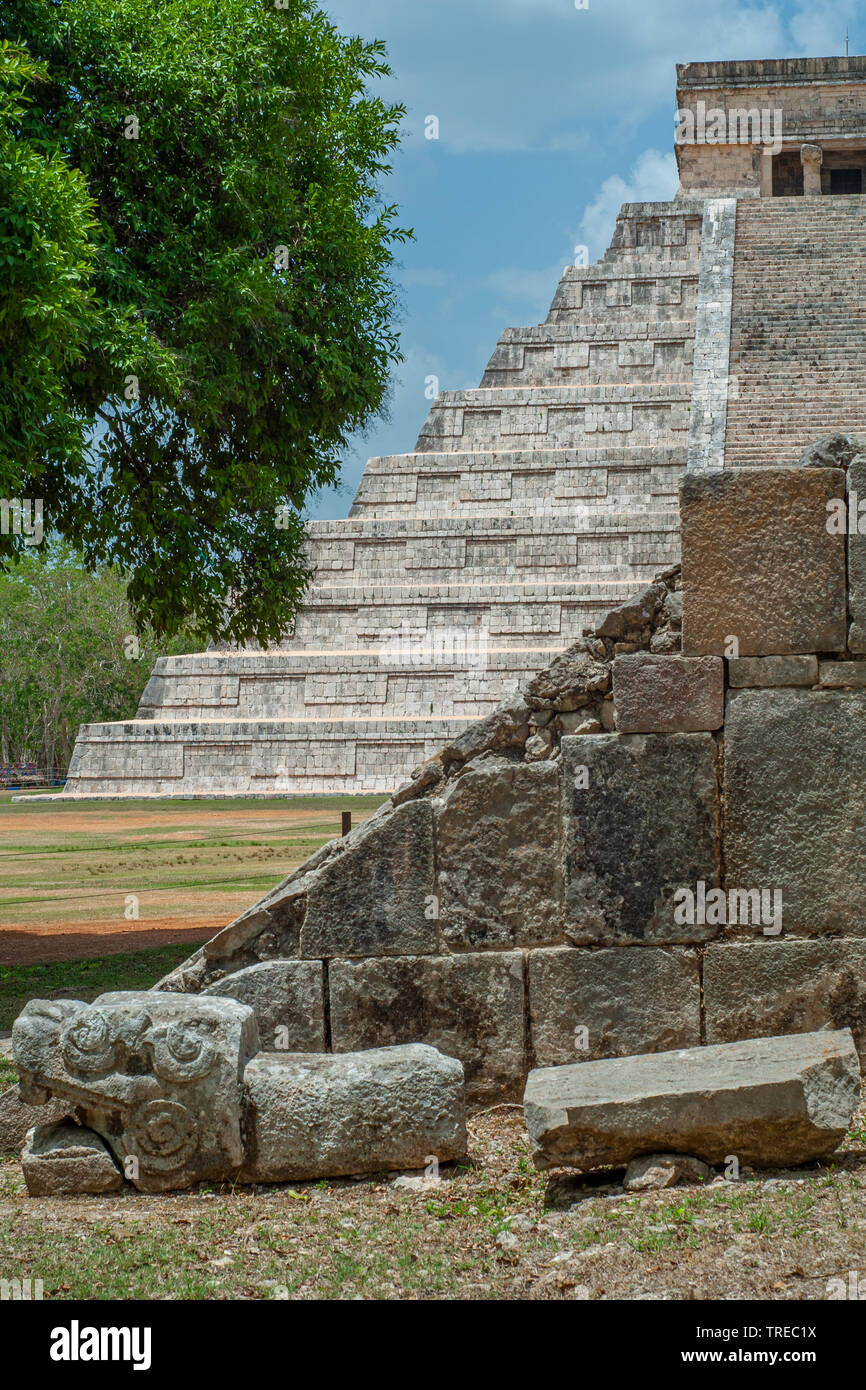 Mayan pyramid and ruins inspired by the god Kukulkan, taken in the ...