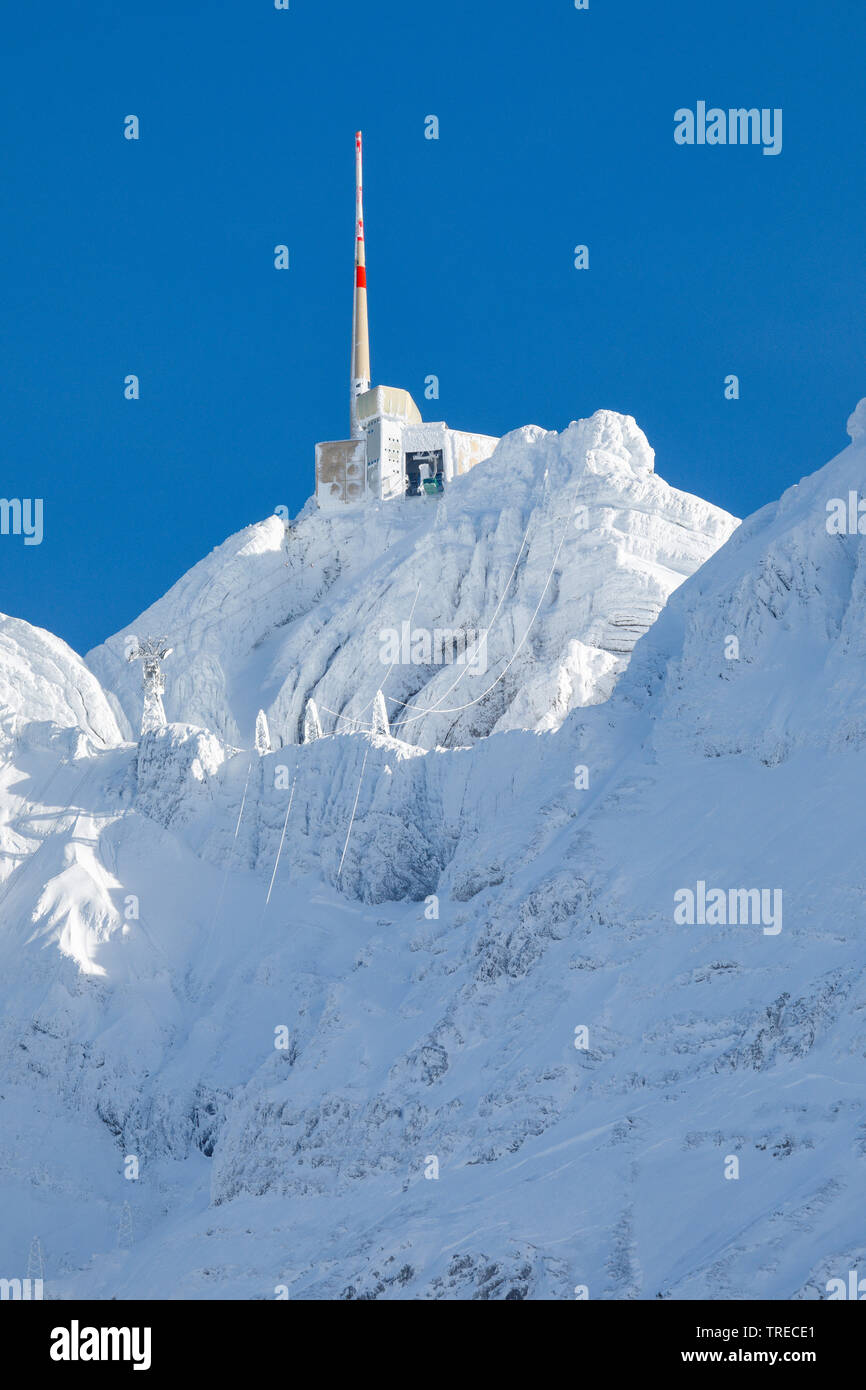 Saentis summit after snow storm, Switzerland, Appenzell Stock Photo - Alamy