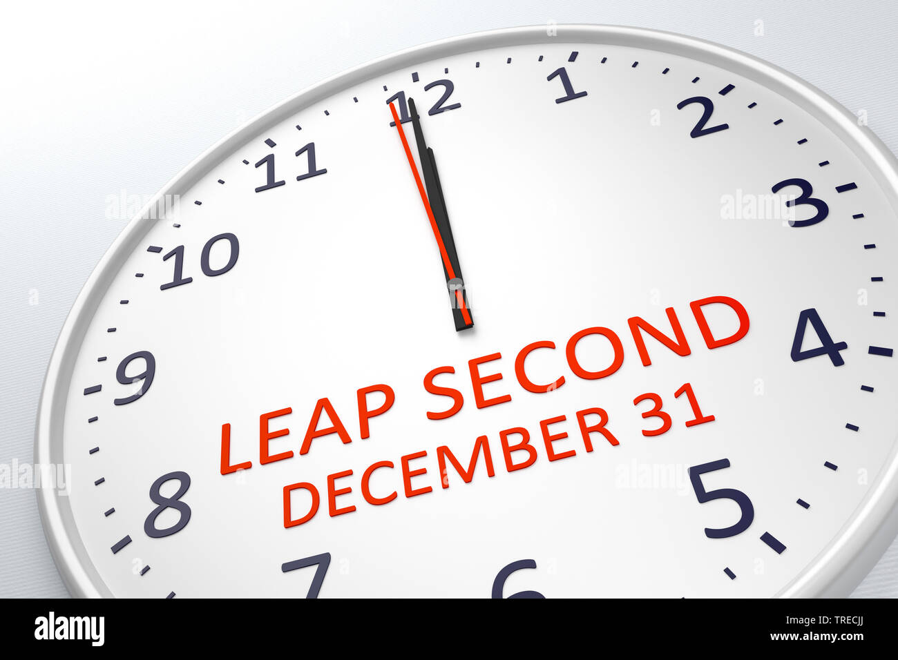 3D computer graphic, clock lettering LEAP SECOND Stock Photo - Alamy