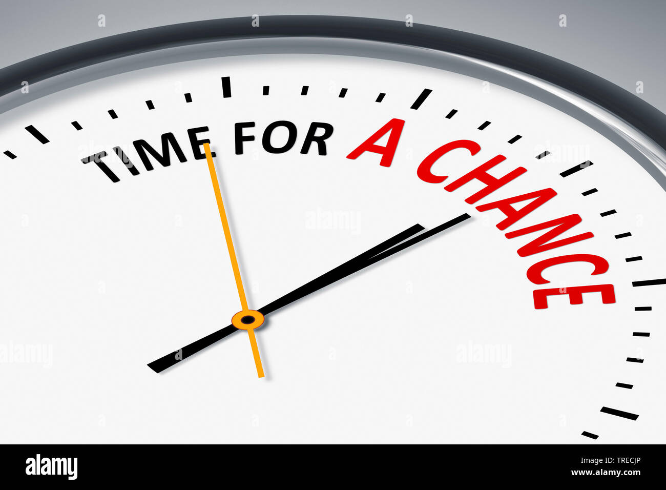 3D computer graphic, clock lettering TIME FOR A CHANCE Stock Photo - Alamy