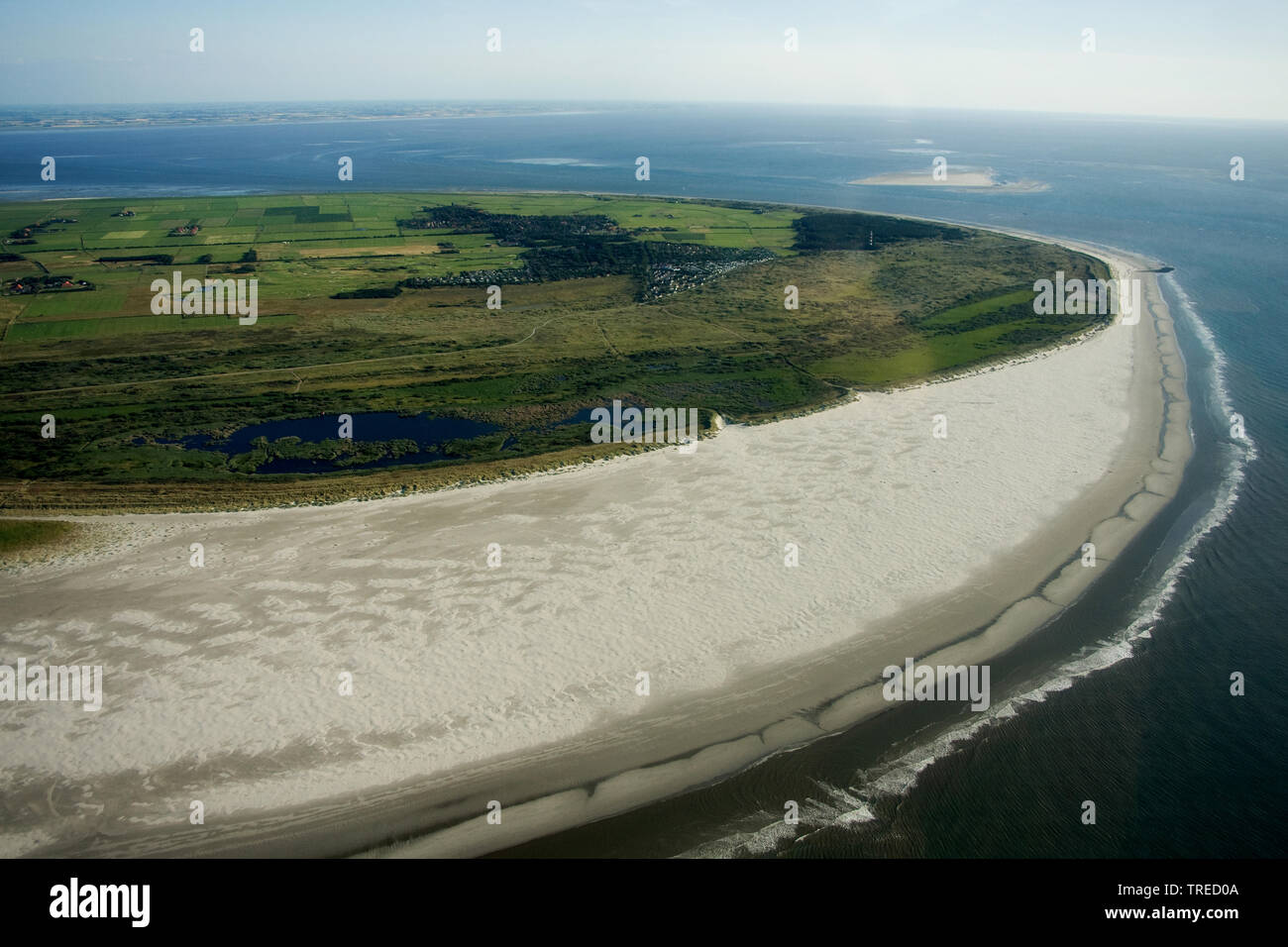 aerial view of Ameland in the Wadden Sea, Netherlands, Ameland Stock ...