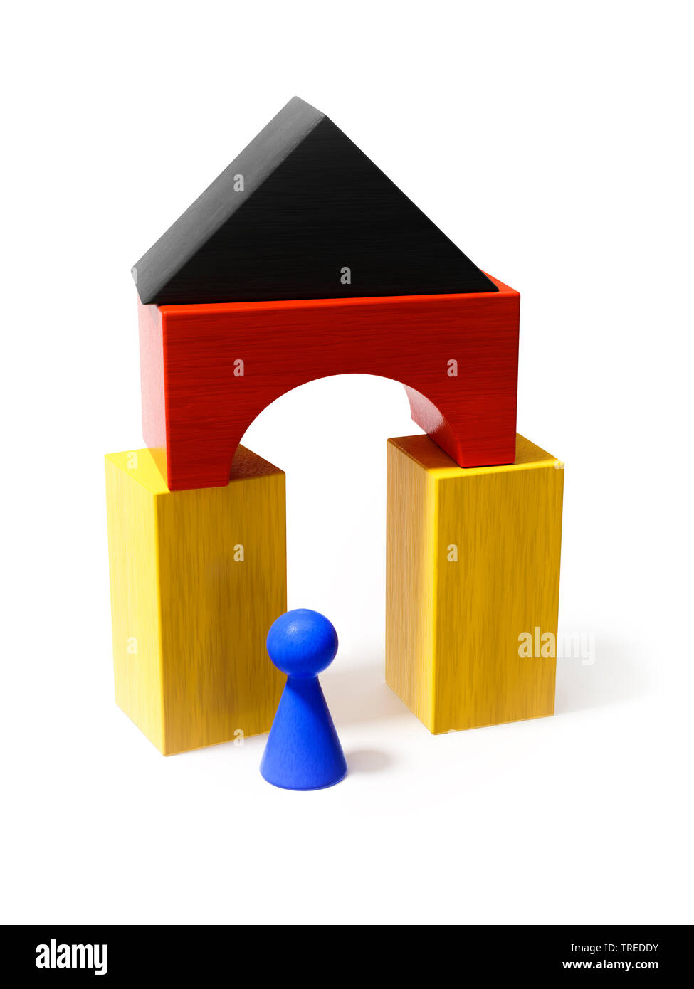 Houses built out of toy wooden building blocks Stock Photo - Alamy