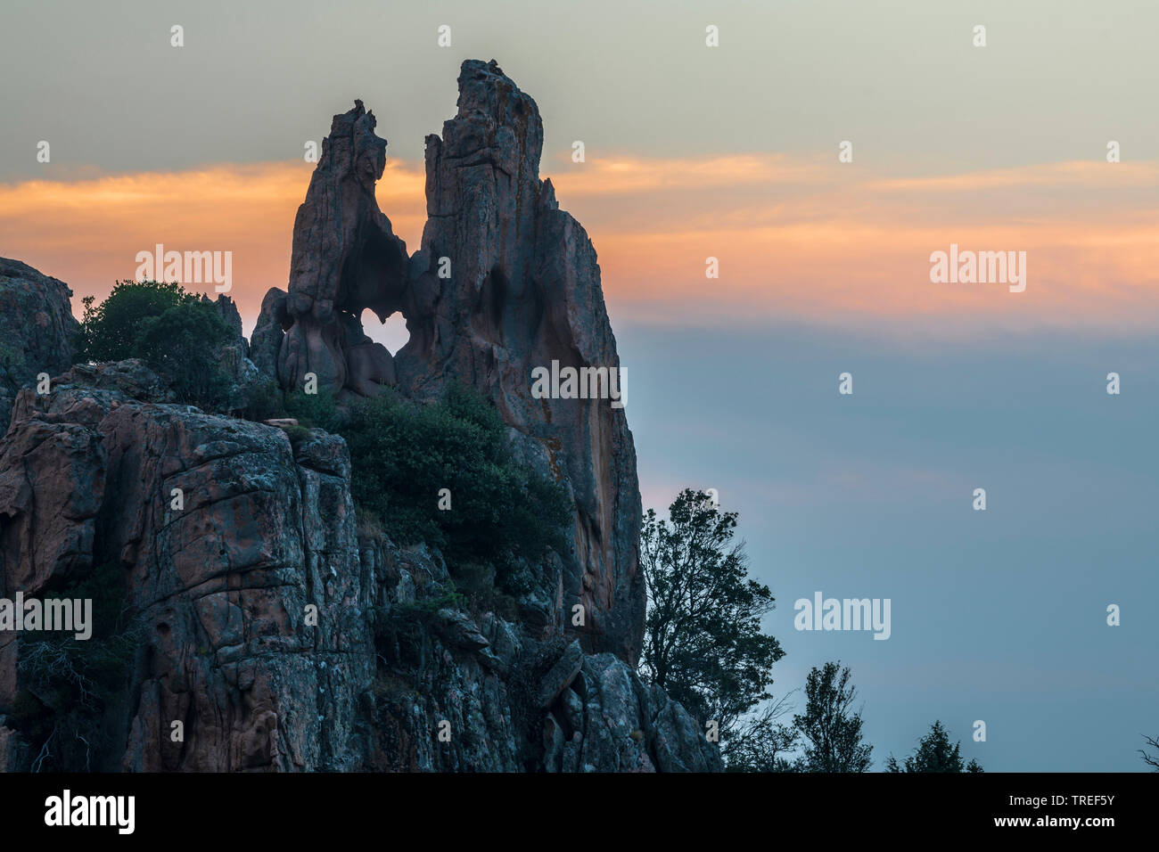 Rocks of the Calanche in the evening, France, Corsica Stock Photo - Alamy