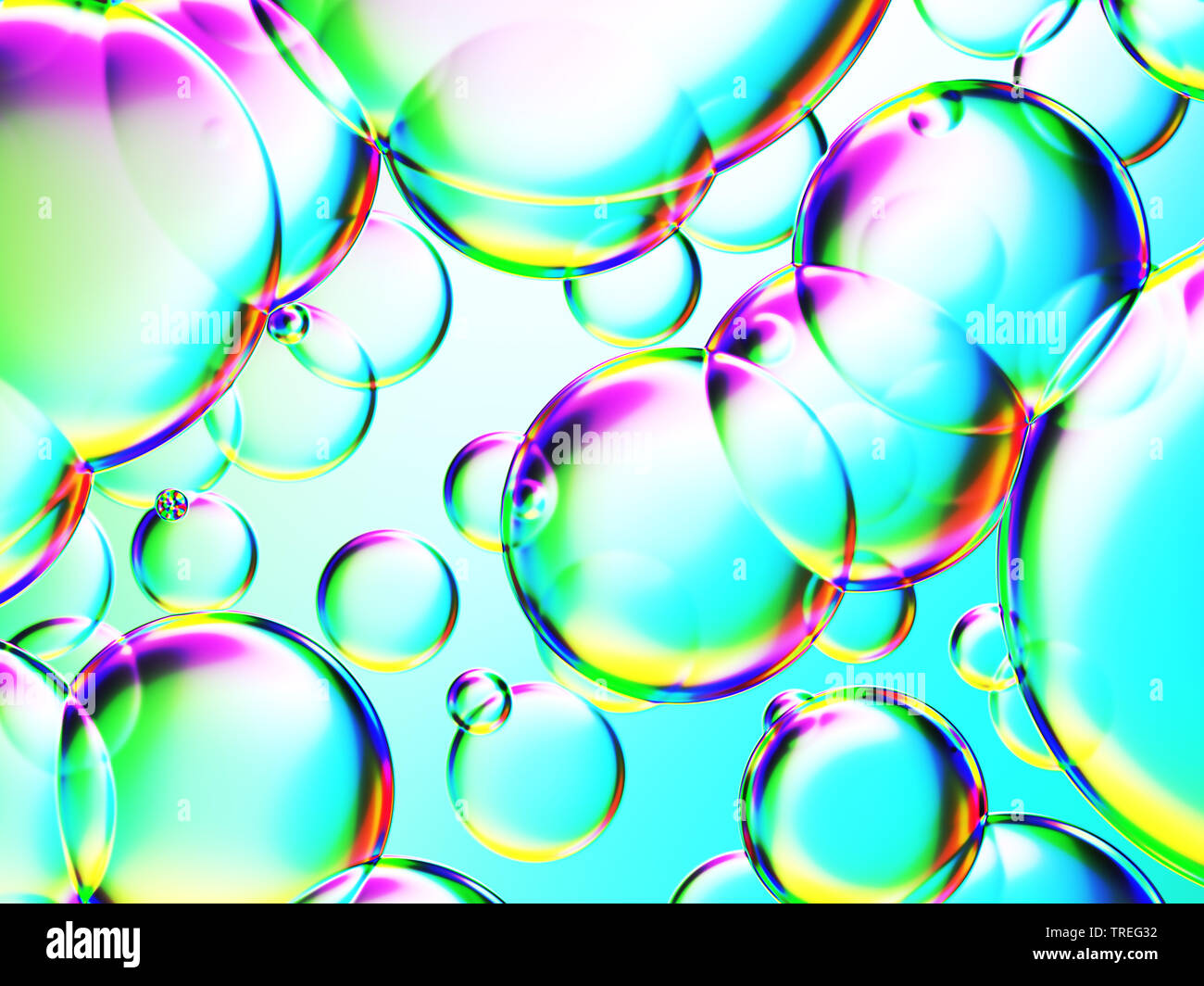 Computer graphic, illustration of colorful bubbles Stock Photo - Alamy