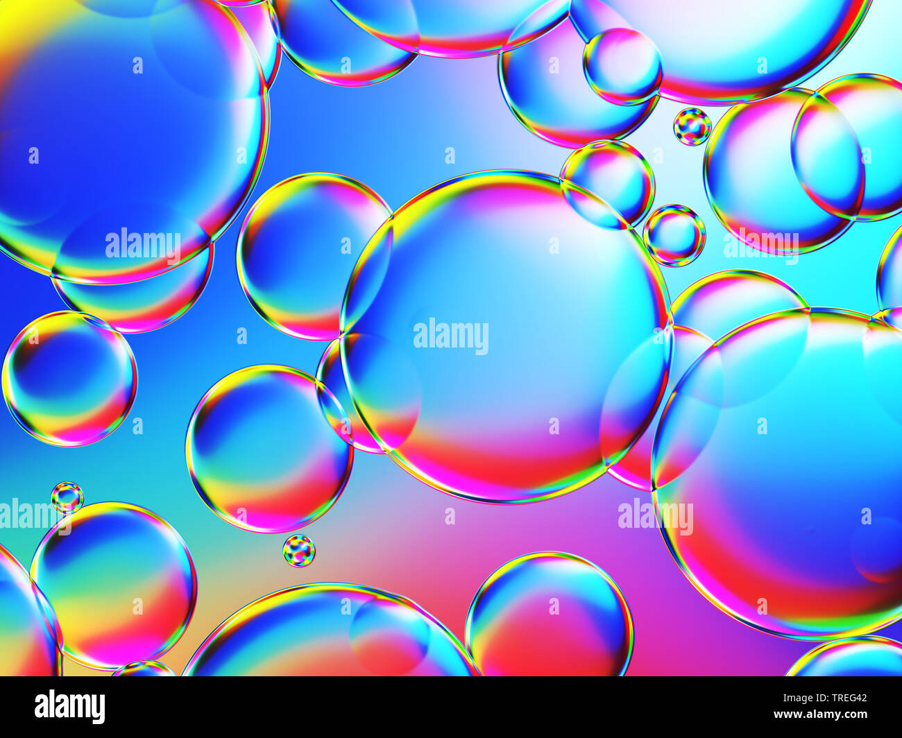 Computer graphic, illustration of colorful bubbles Stock Photo - Alamy