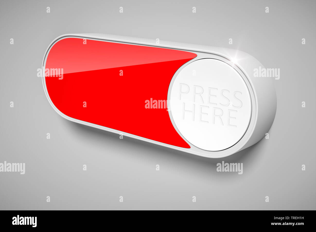 3D computer graphic, symbolic red button without label Stock Photo - Alamy