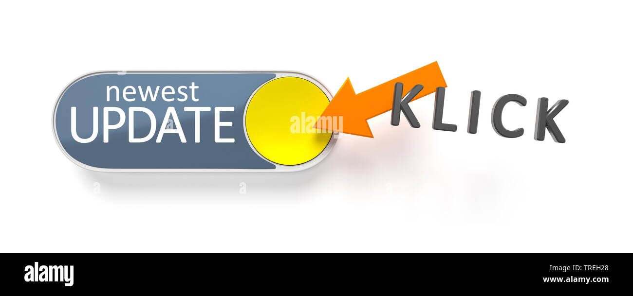 3D computer graphic, symbolic button lettering NEWEST UPDATE Stock ...