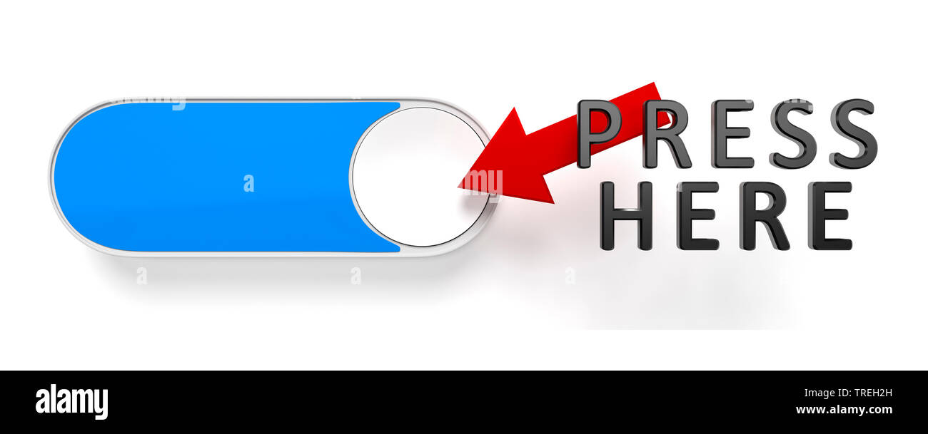 3D computer graphic, symbolic red button without label Stock Photo - Alamy