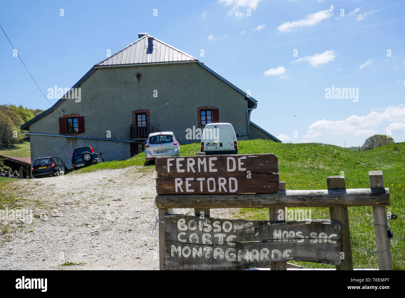 Farm of the Retord, Plateau du Retord, Bugey, Ain, France Stock Photo ...