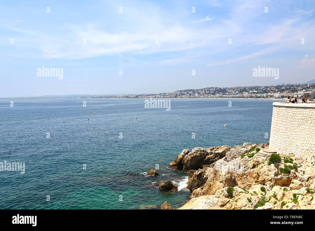 A look at the seaside of Nice and Mediterranean Sea, France Stock Photo ...