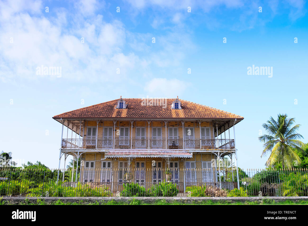Zevallos colonial building, town of Le Moule, Grande-Terre Island ...