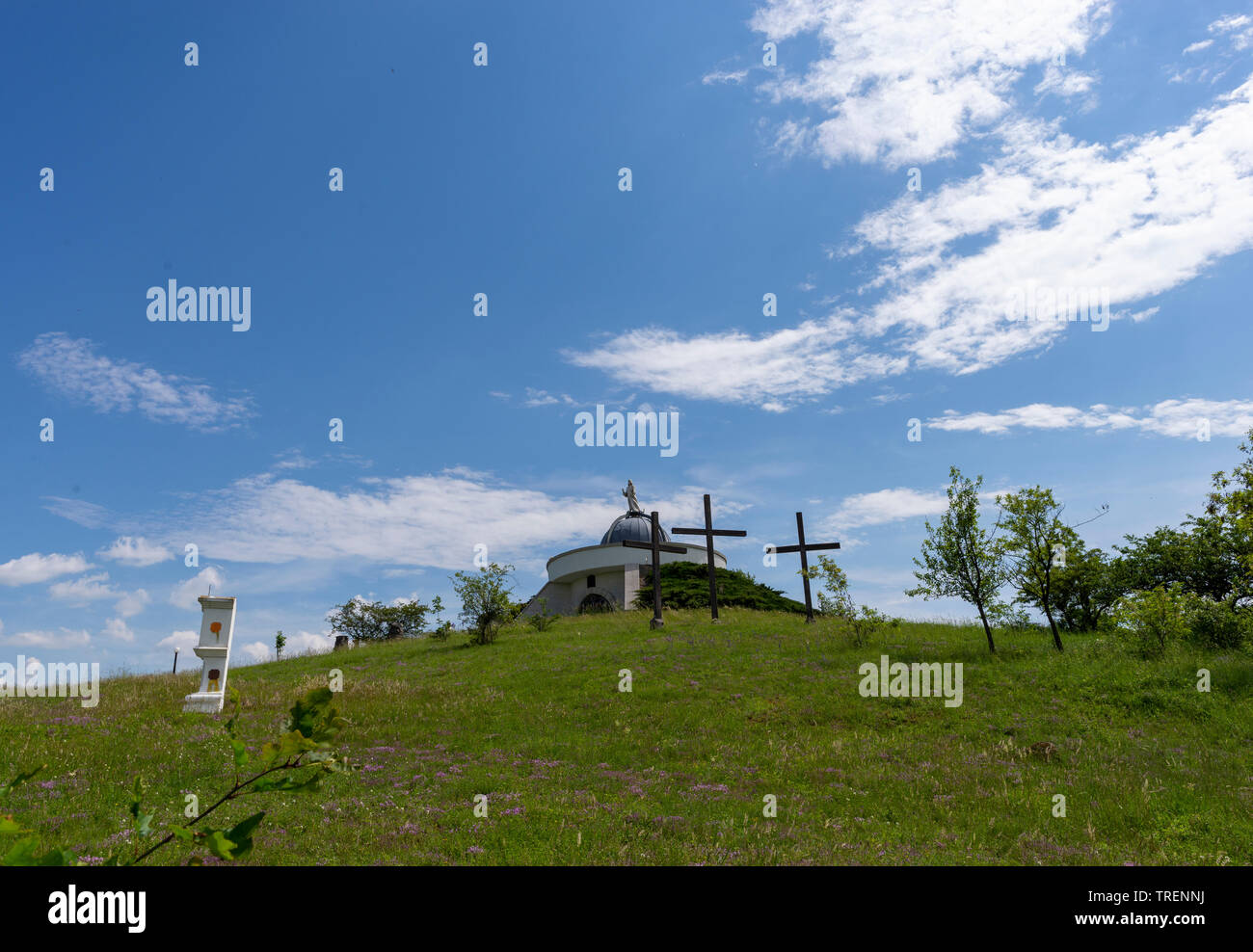 Calvary hill in Hercegkut Button Hill near Sarospatak Hungary Stock ...