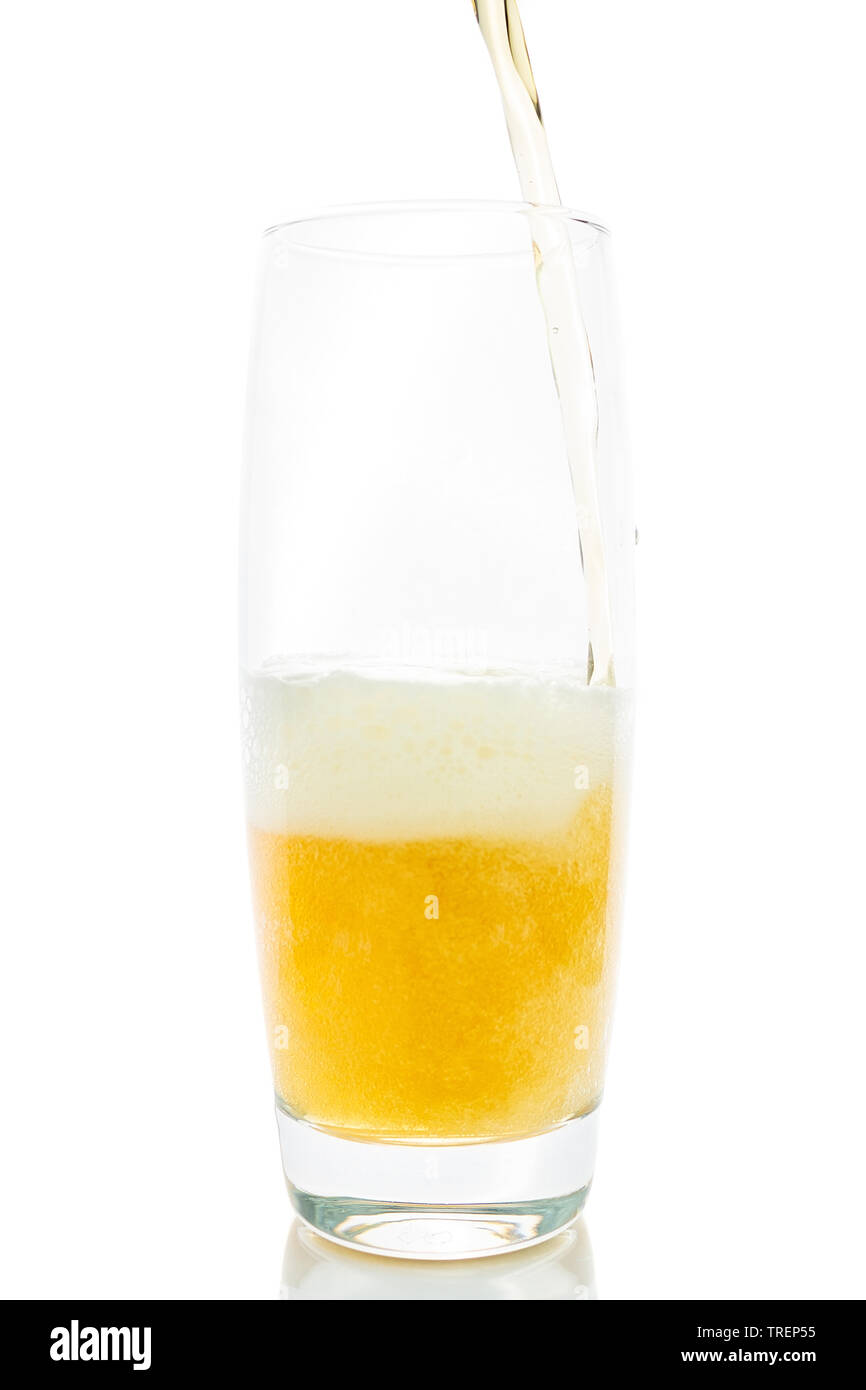 Glass of cold beer on a white background Stock Photo - Alamy