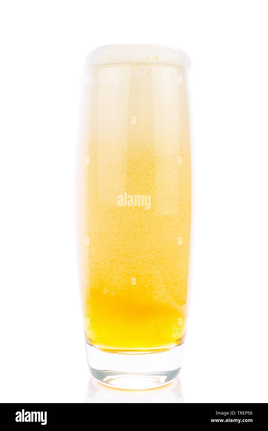 Glass of cold beer on a white background Stock Photo - Alamy