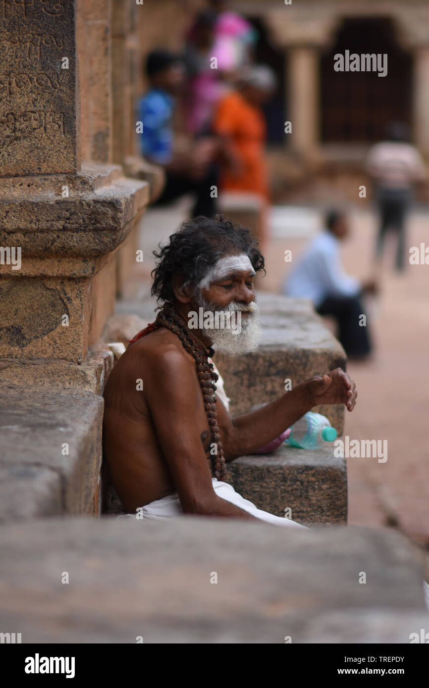 Hindu priest at Tanjore Temple Stock Photo - Alamy