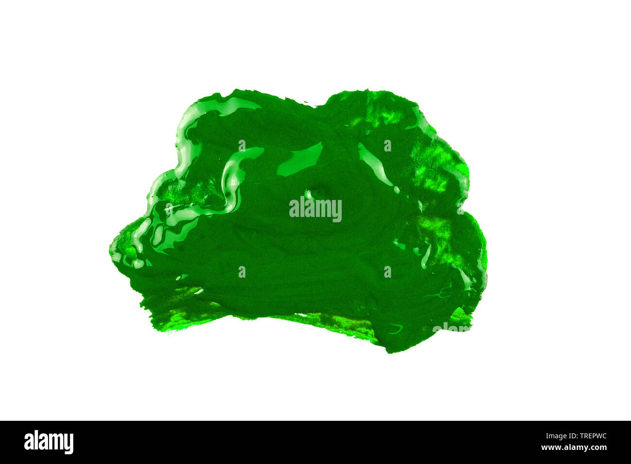 green oil paint spot isolated on white background Stock Photo - Alamy