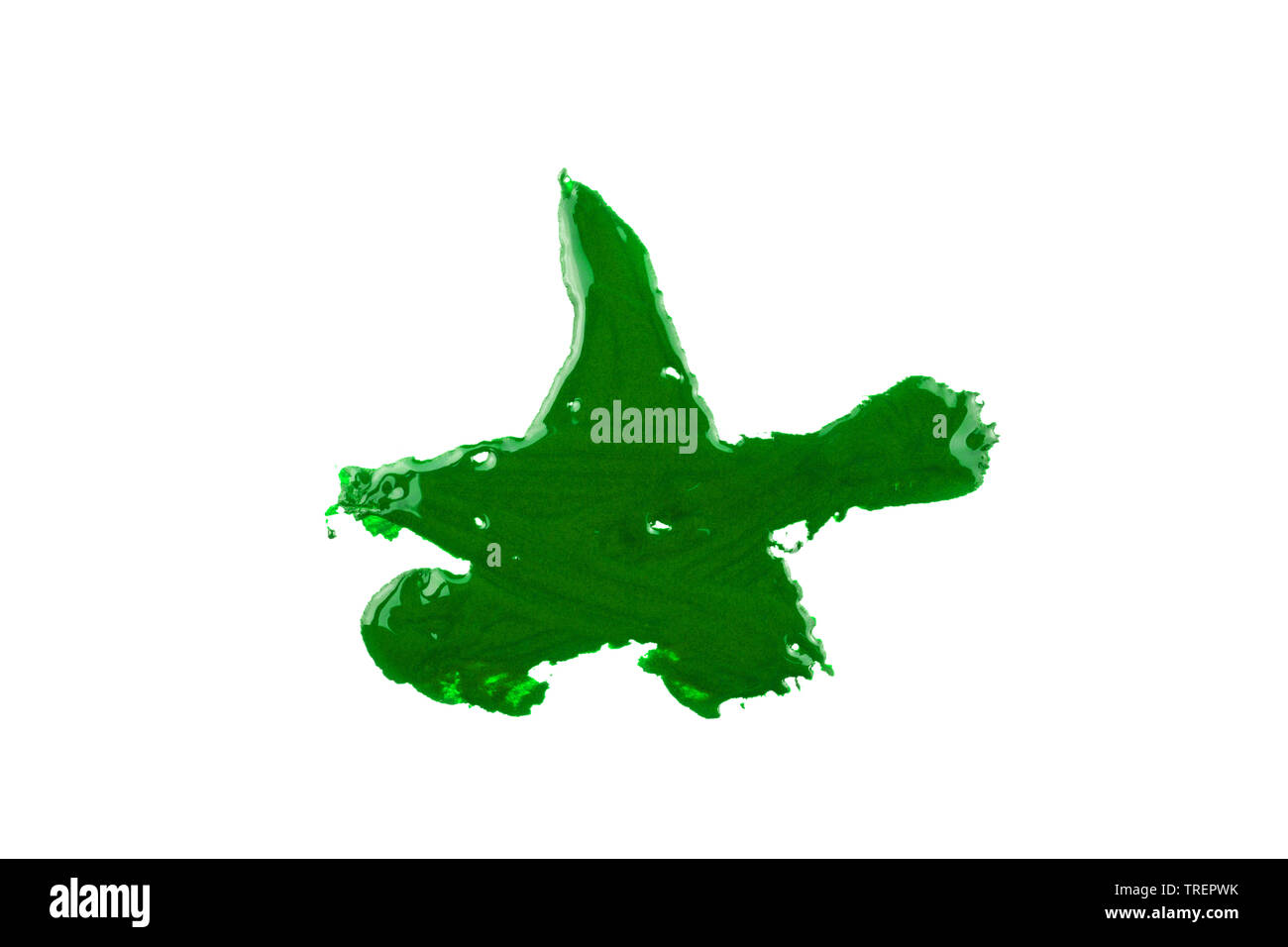 green oil paint spot isolated on white background Stock Photo - Alamy