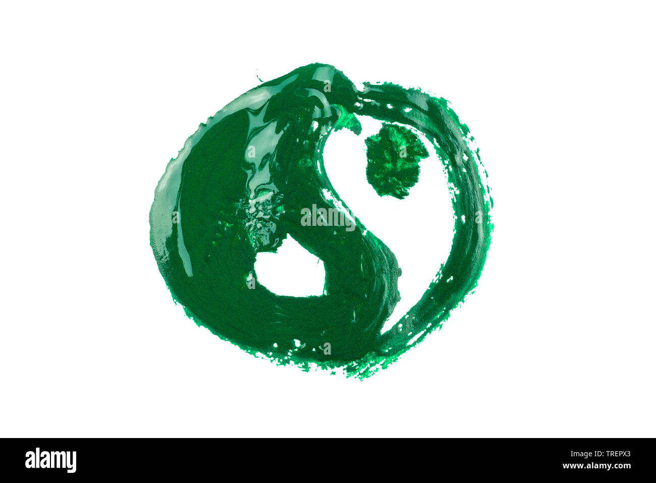 green oil paint spot isolated on white background Stock Photo - Alamy