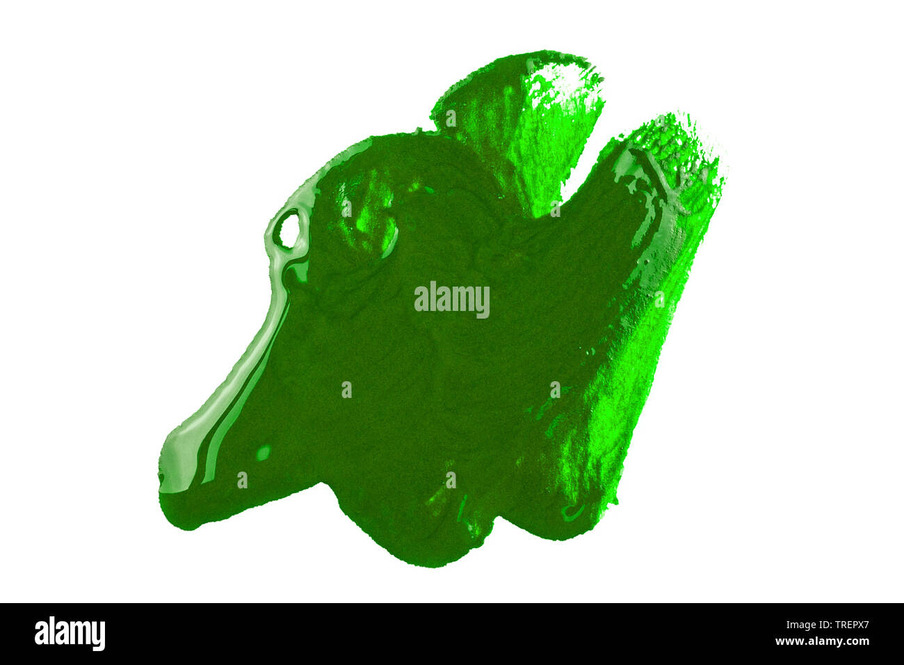 green oil paint spot isolated on white background Stock Photo - Alamy