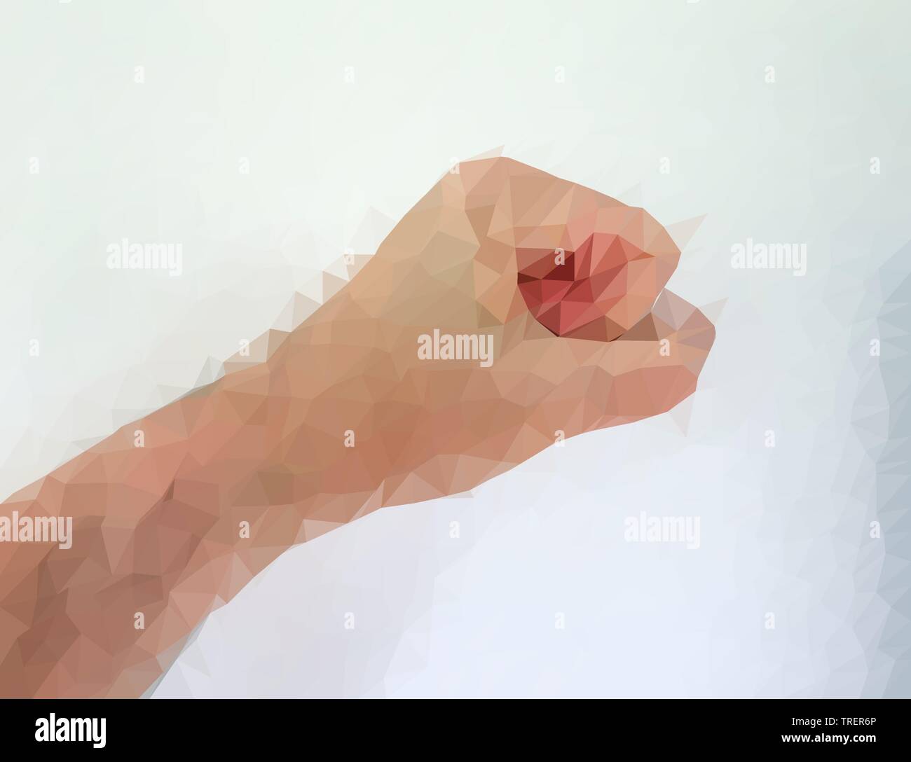 Male human polygonized hand showing different gestures Stock Photo - Alamy