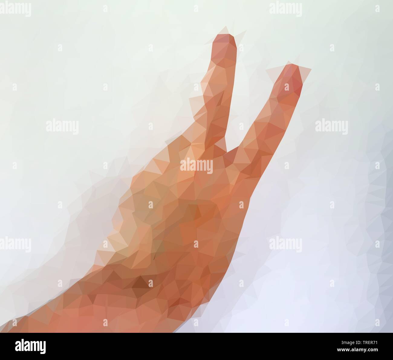 Male human polygonized hand showing different gestures Stock Photo - Alamy