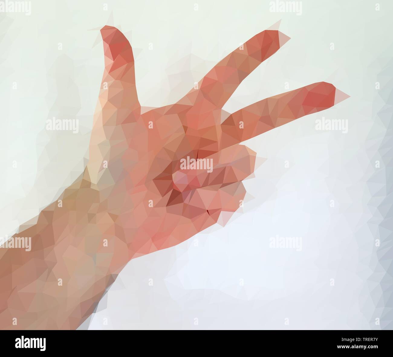 Male human polygonized hand showing different gestures Stock Photo - Alamy