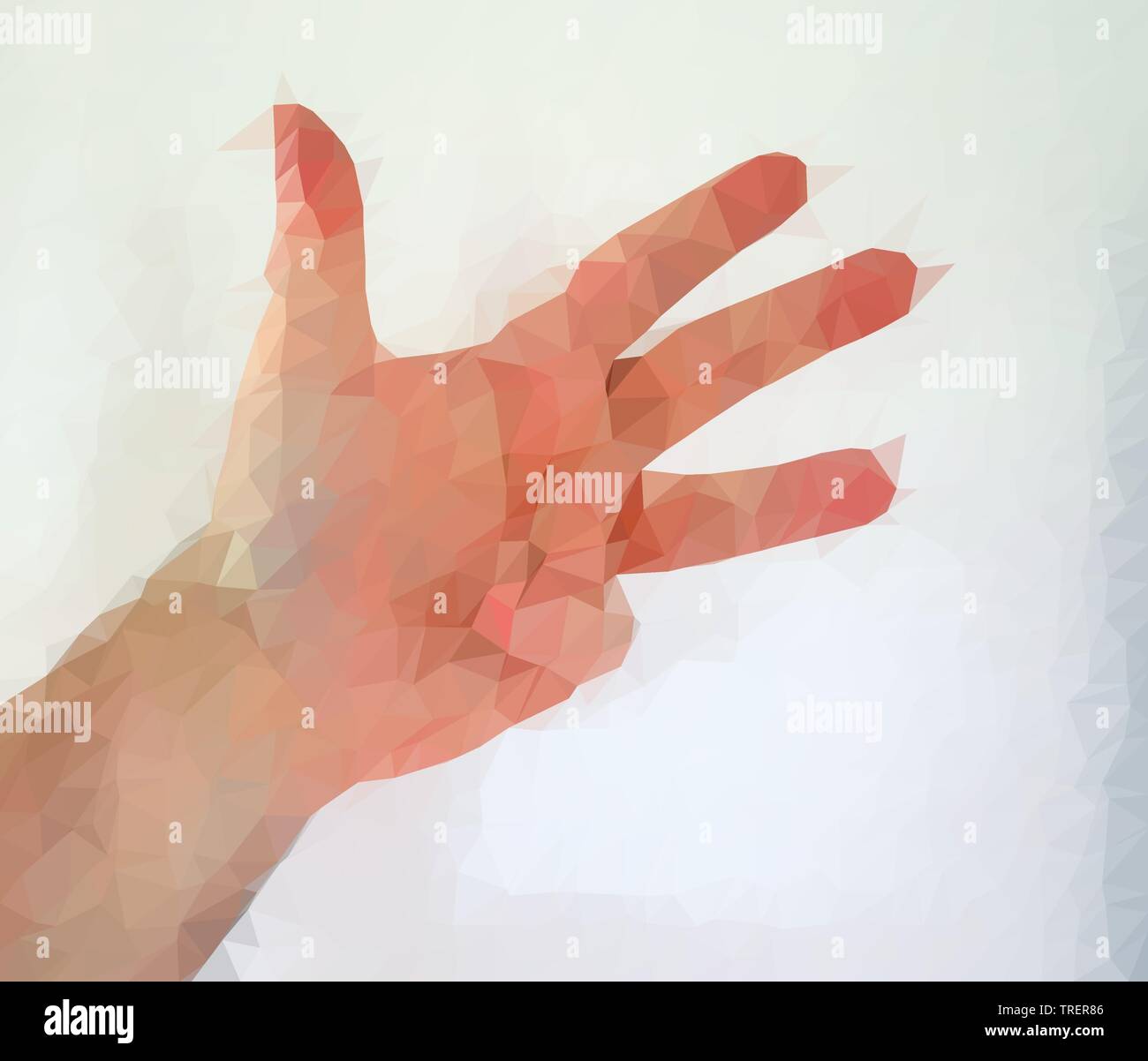 Male human polygonized hand showing different gestures Stock Photo - Alamy