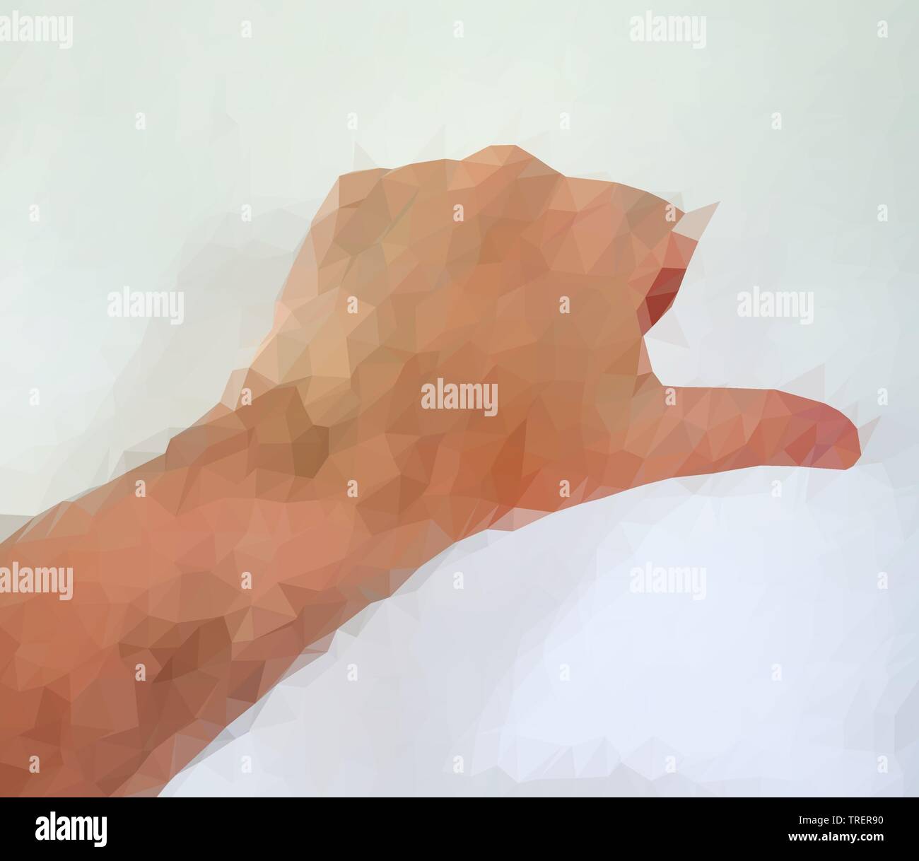 Male human polygonized hand showing different gestures Stock Photo - Alamy
