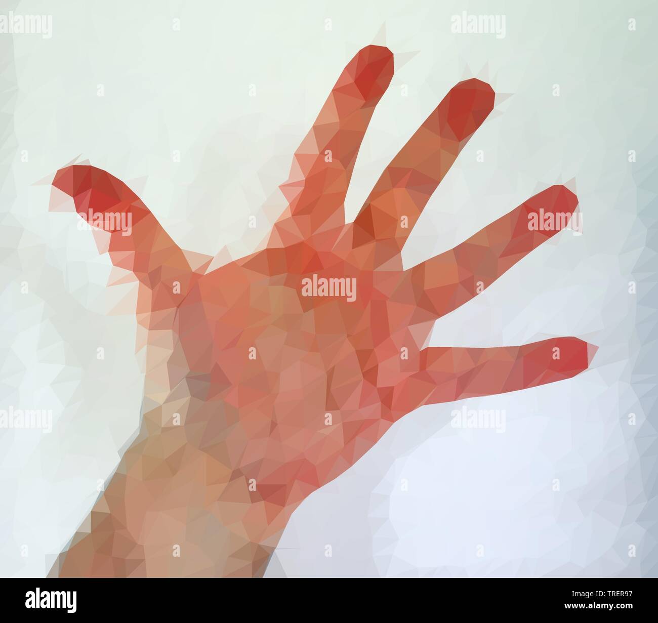 Male human polygonized hand showing different gestures Stock Photo - Alamy
