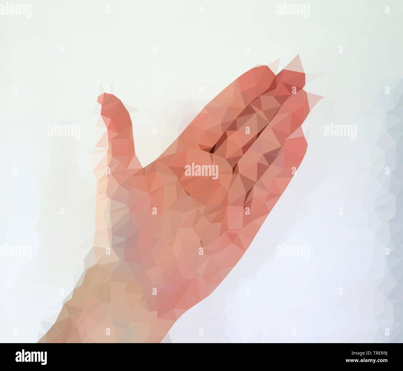 Male human polygonized hand showing different gestures Stock Photo - Alamy