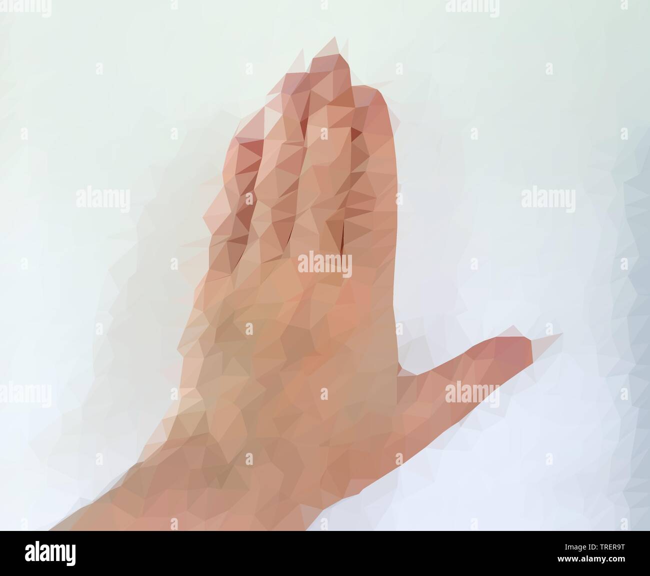 Male human polygonized hand showing different gestures Stock Photo - Alamy