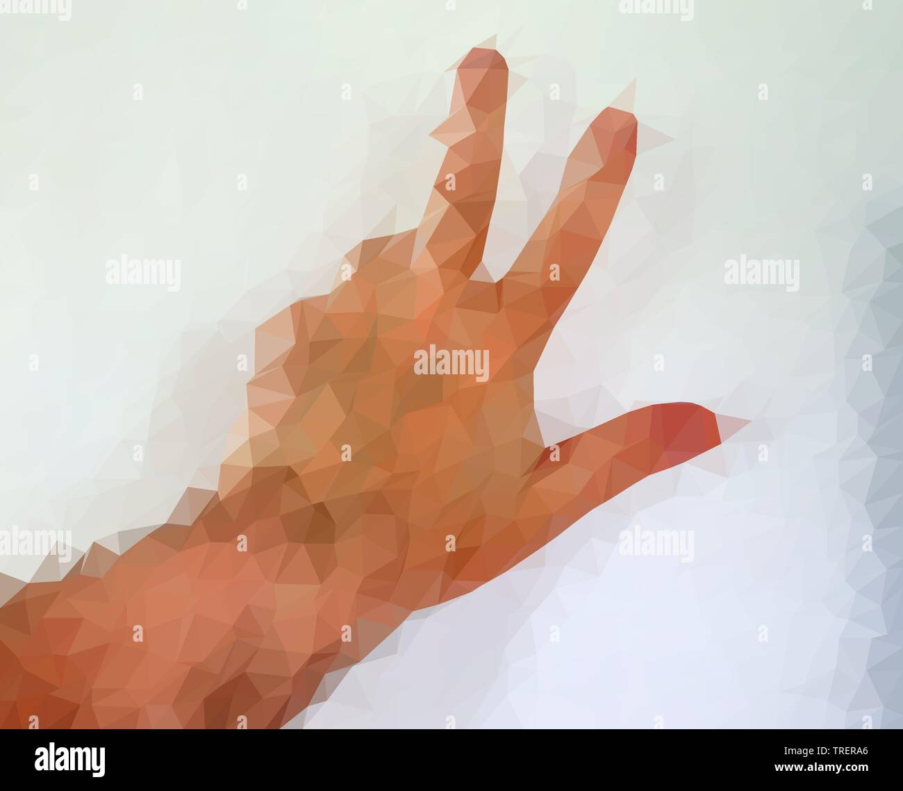 Male human polygonized hand showing different gestures Stock Photo - Alamy