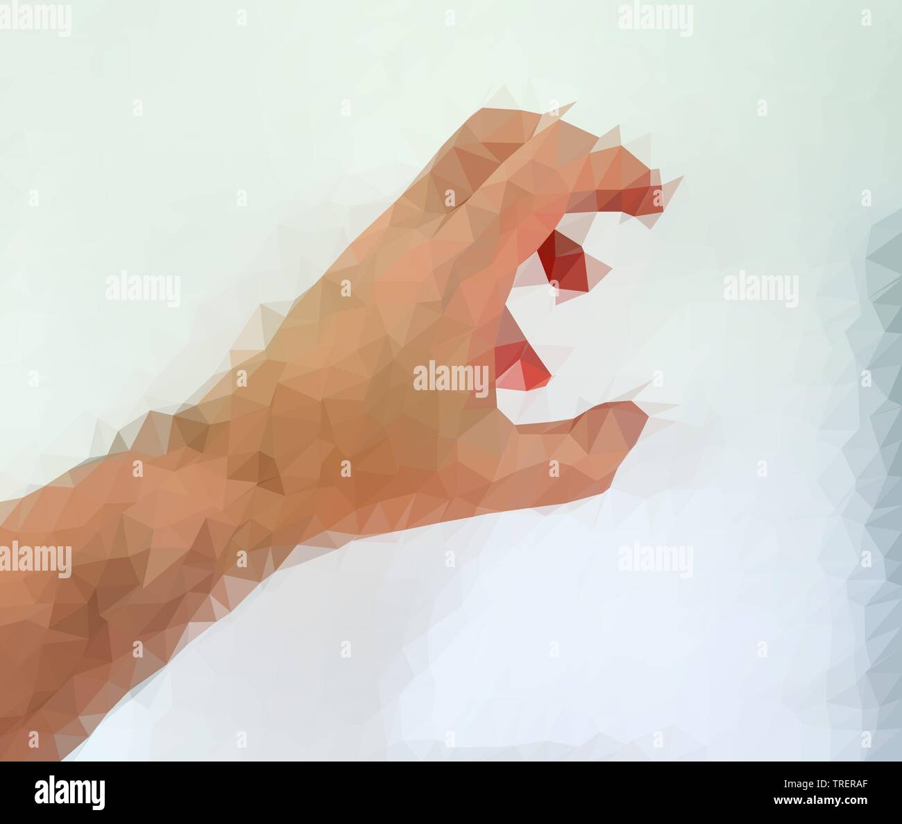 Male human polygonized hand showing different gestures Stock Photo - Alamy