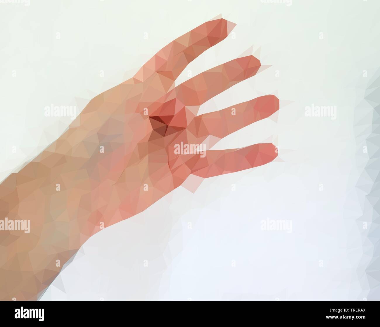 Male human polygonized hand showing different gestures Stock Photo - Alamy