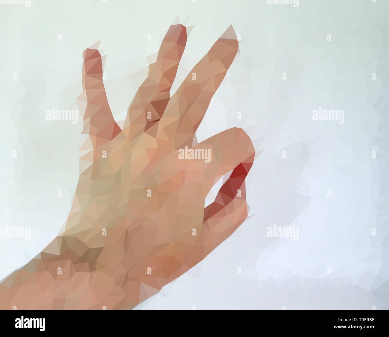 Male human polygonized hand showing different gestures Stock Photo - Alamy