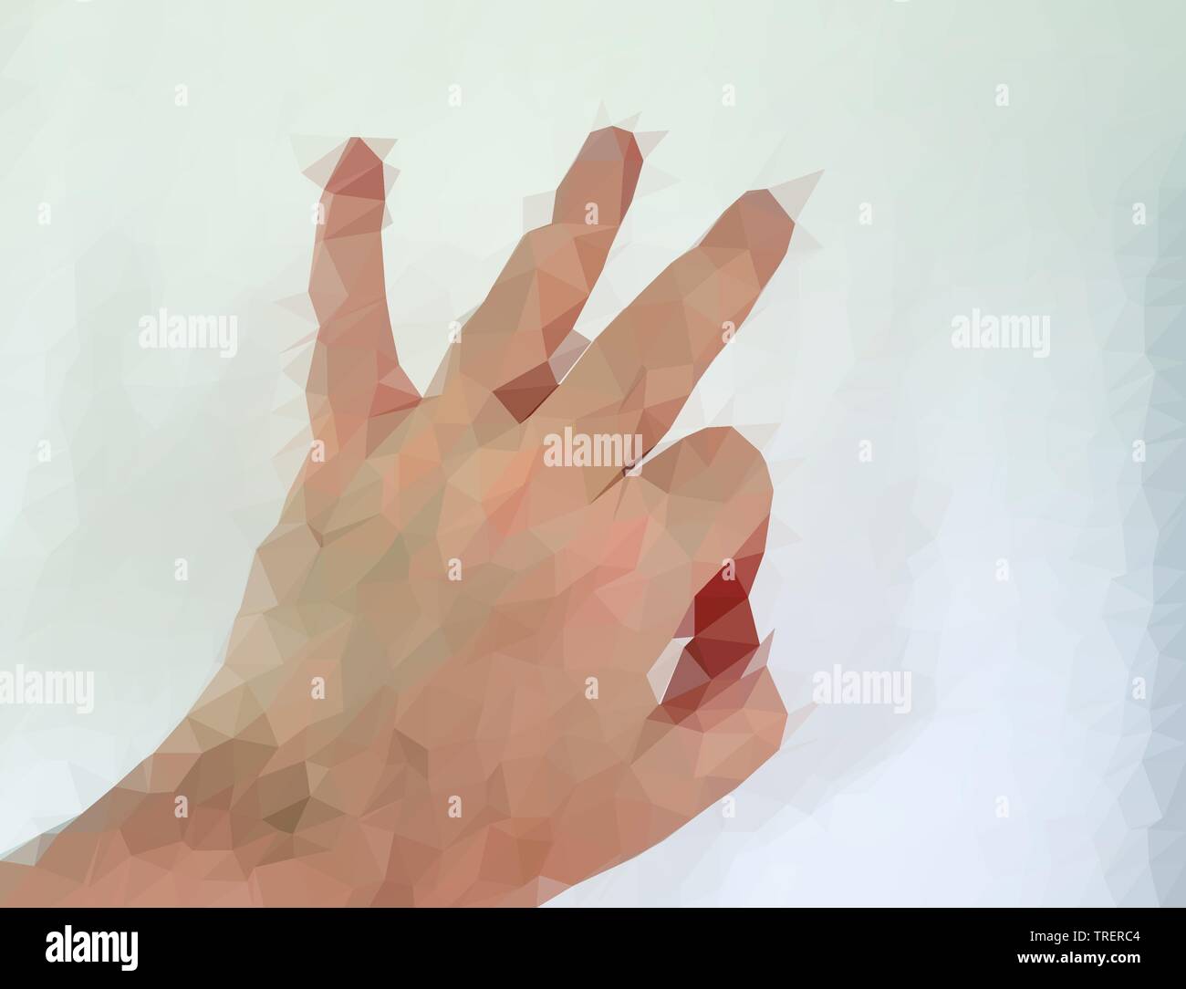 Male human polygonized hand showing different gestures Stock Photo - Alamy