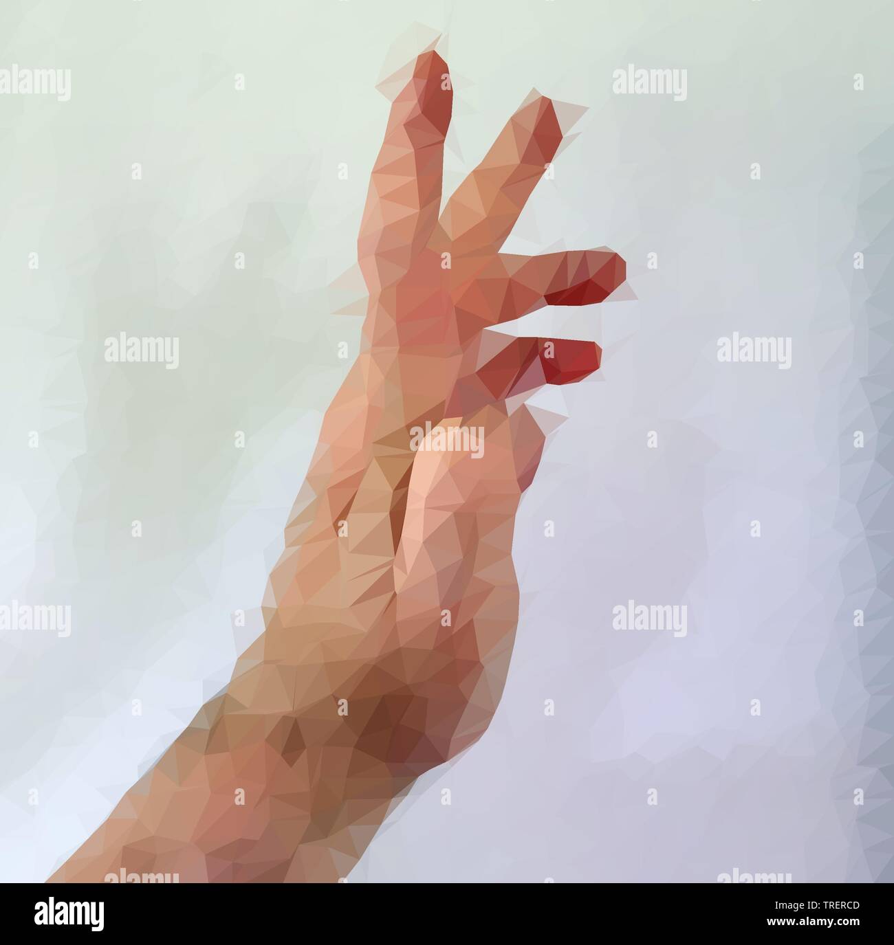 Male human polygonized hand showing different gestures Stock Photo - Alamy
