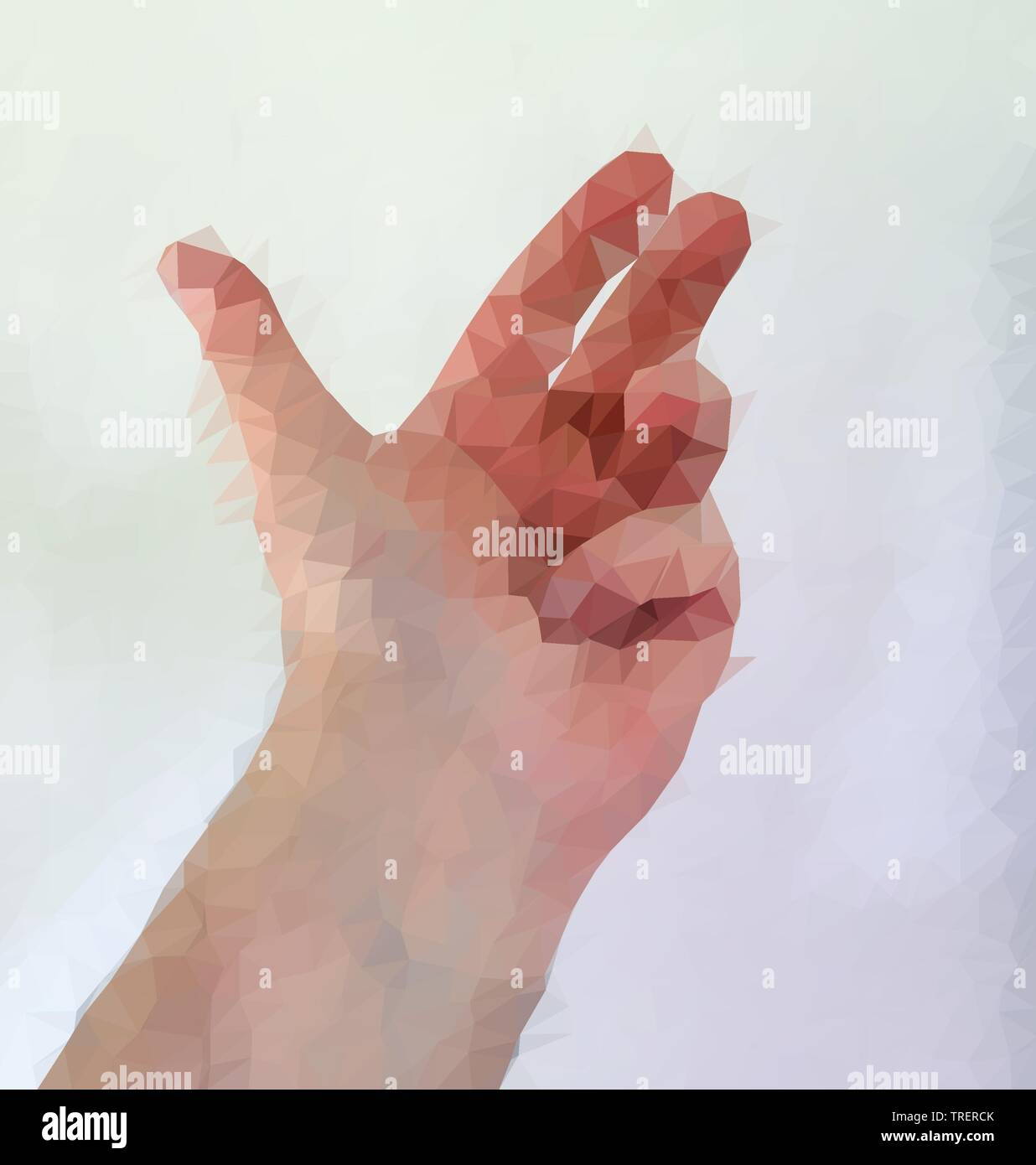 Male human polygonized hand showing different gestures Stock Photo - Alamy