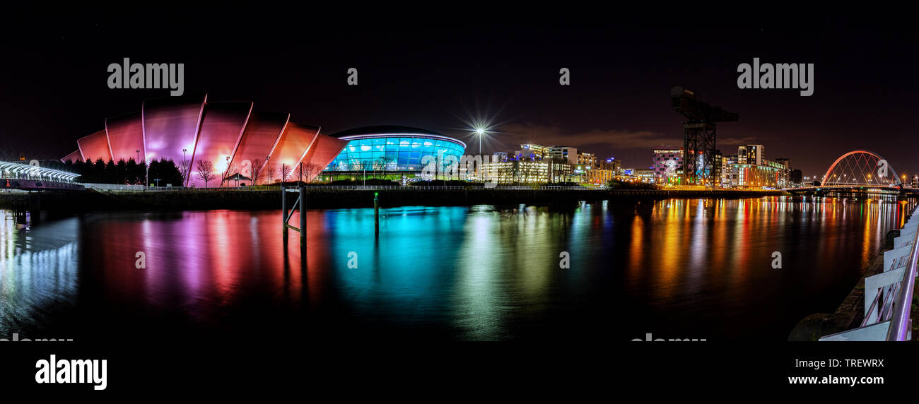The SECC & Hydro at night Stock Photo - Alamy