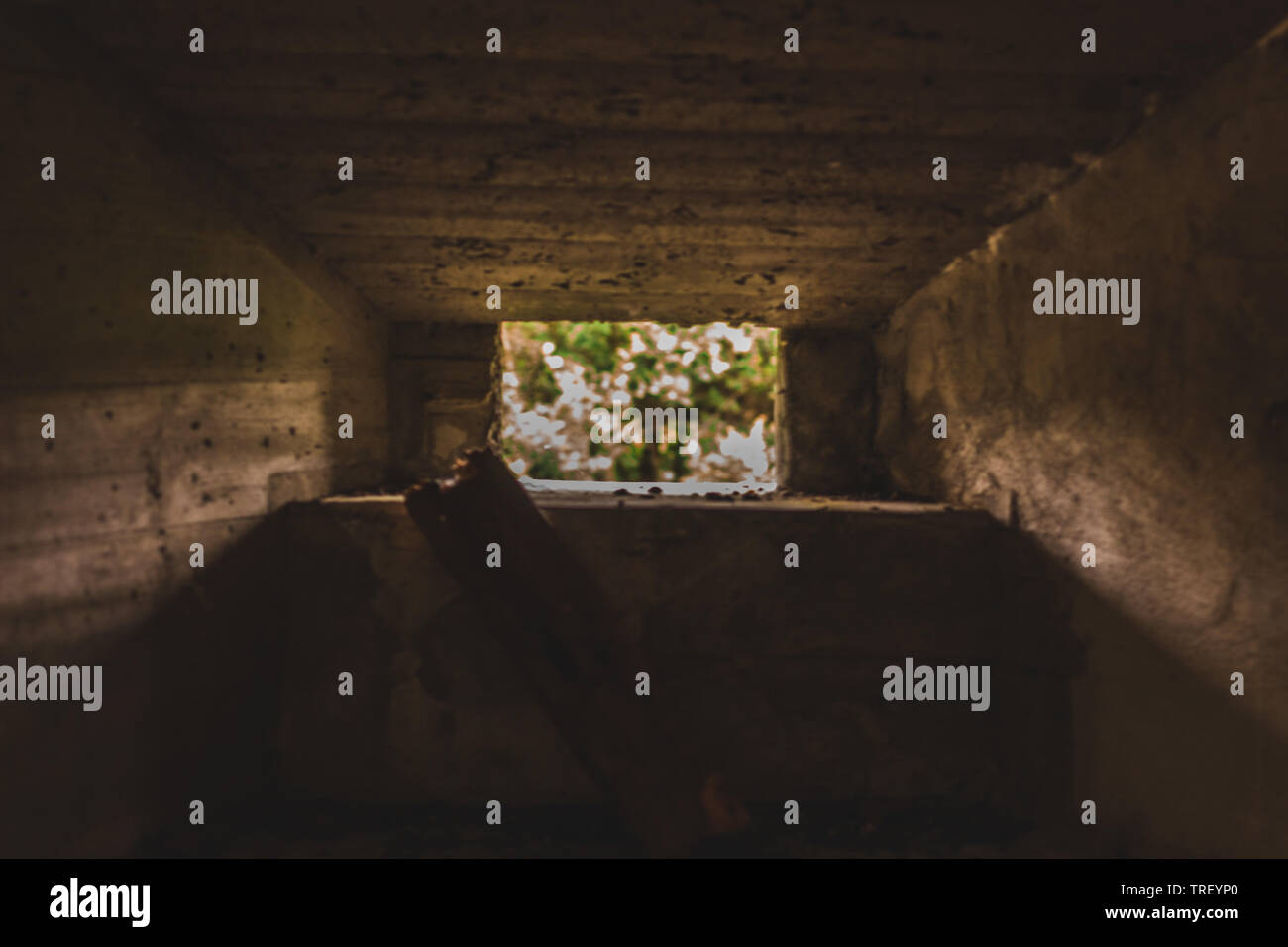 old wws bunker window looking out Stock Photo - Alamy