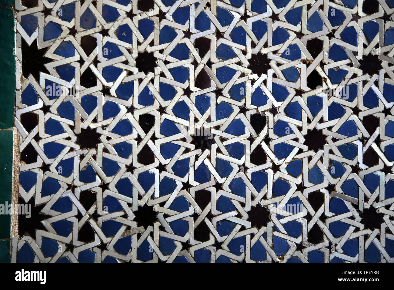 Spain. Seville. Royal Alcazar. Geometric patterns on ceramic tiles ...