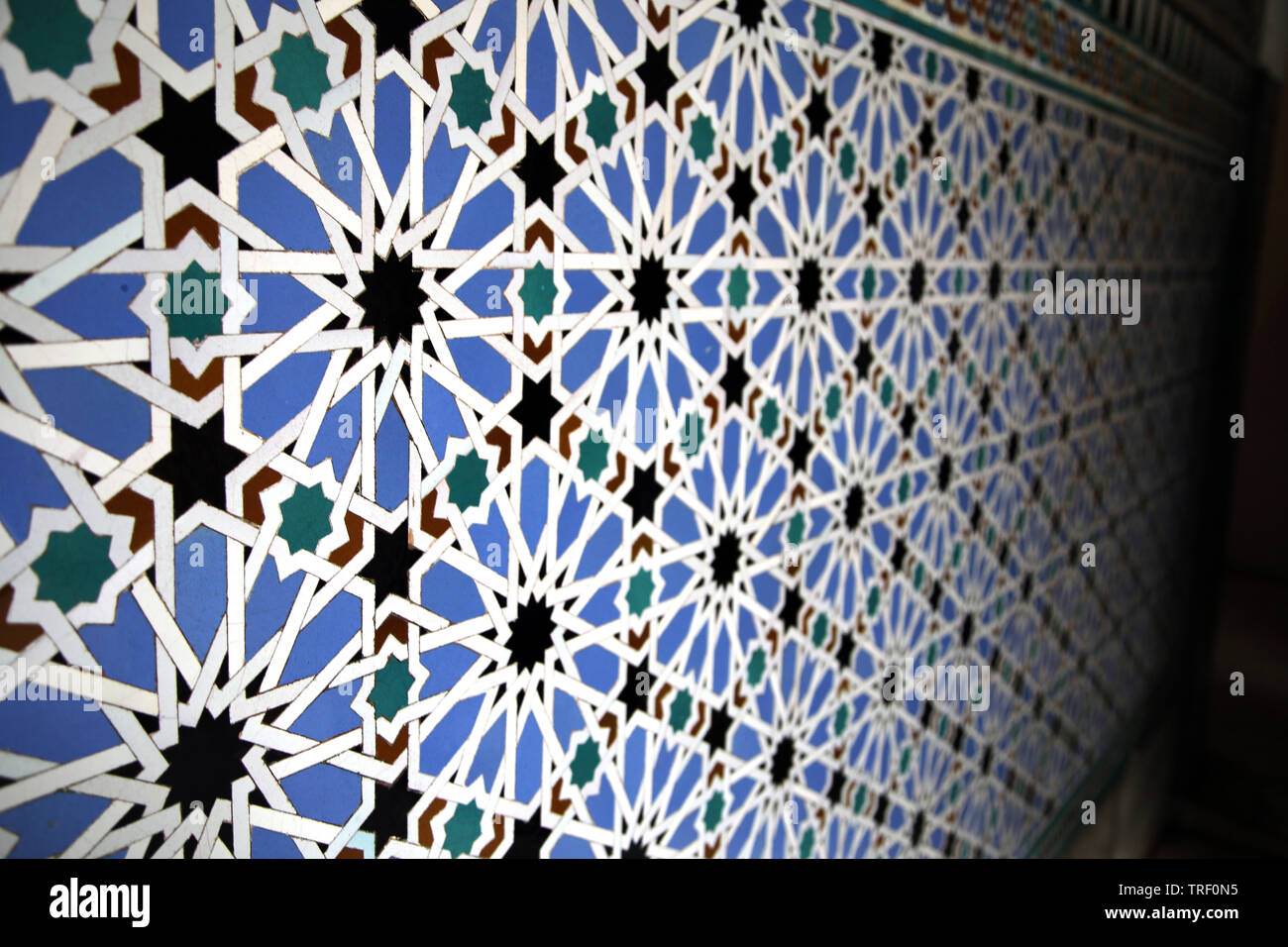 Spain. Seville. Royal Alcazar. Geometric patterns on ceramic tiles ...