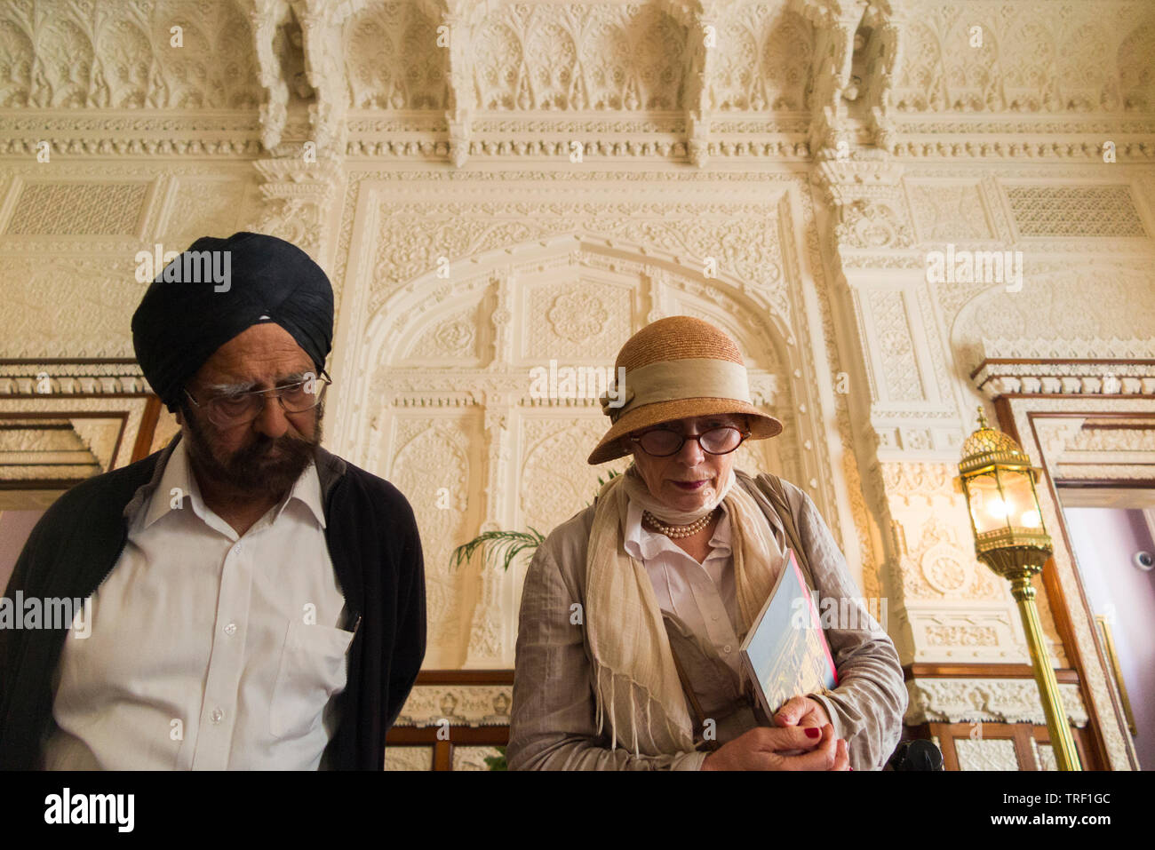 Tourists / tourist visitors visit the Durbar Room at Osborne House on ...