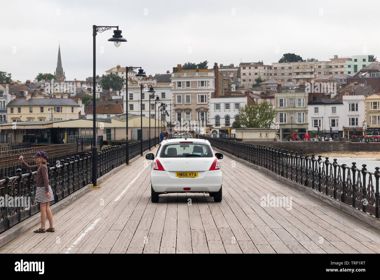 Pedestrian and vehicle pier; the pier allows people and cars to travel ...