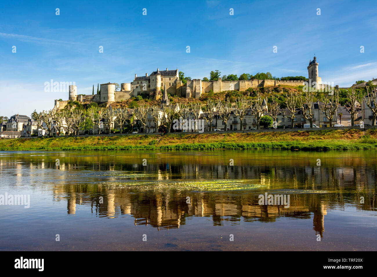 The river Vienne and the Royal Fortress of Chinon, indre et Loire ...