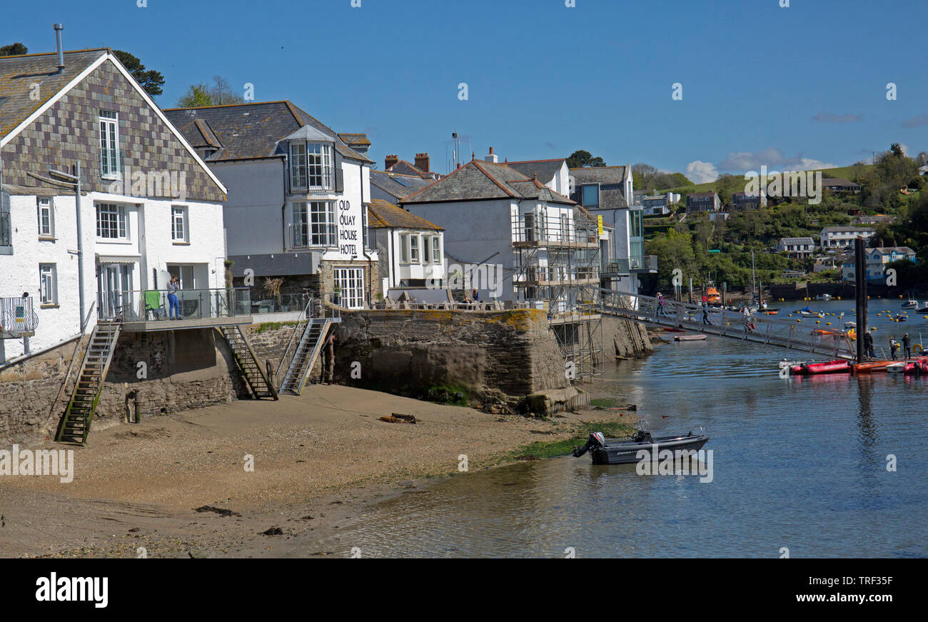 Fowey, Cornwall, viewed from the harbour area Stock Photo - Alamy