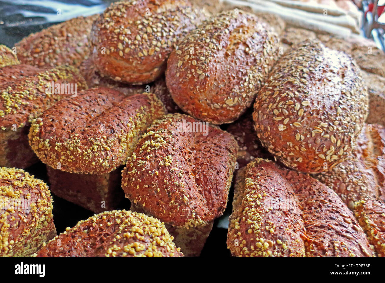 Bread with lots of grain in a bakery Stock Photo - Alamy
