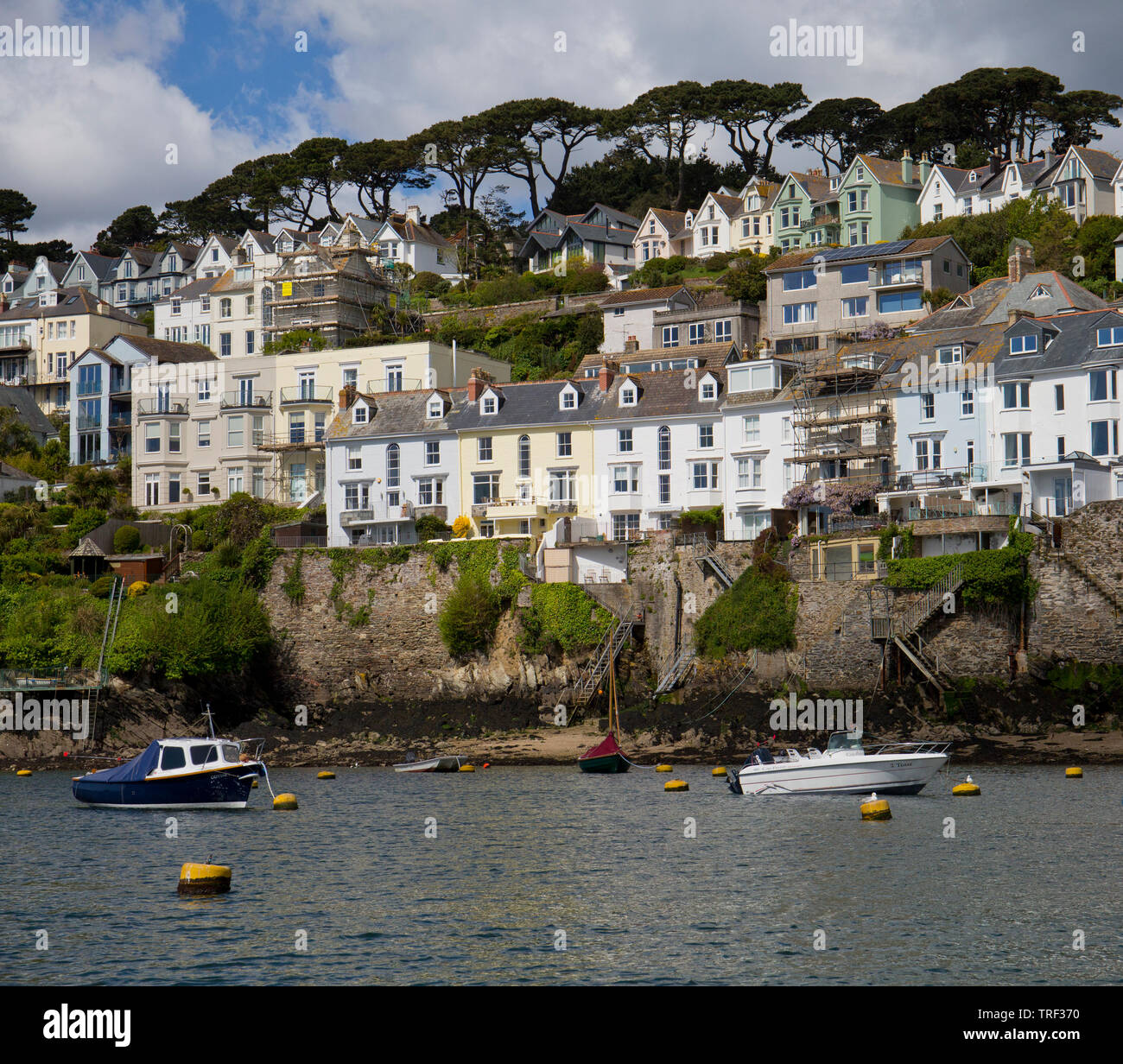 Fowey, Cornwall, viewed from the harbour area Stock Photo - Alamy