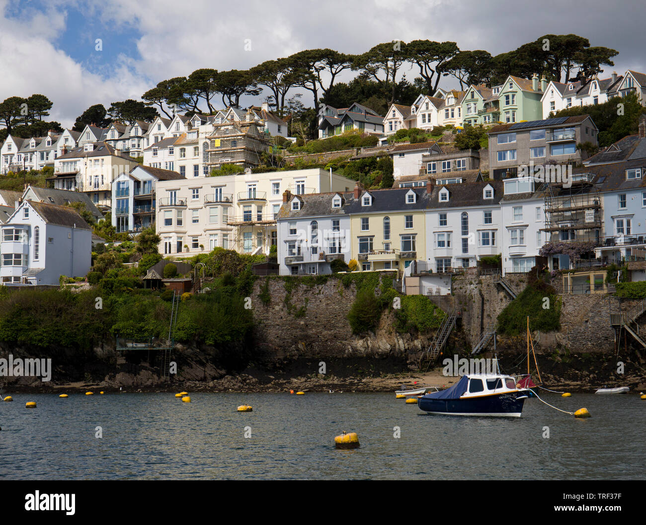 Fowey, Cornwall, viewed from the harbour area Stock Photo - Alamy
