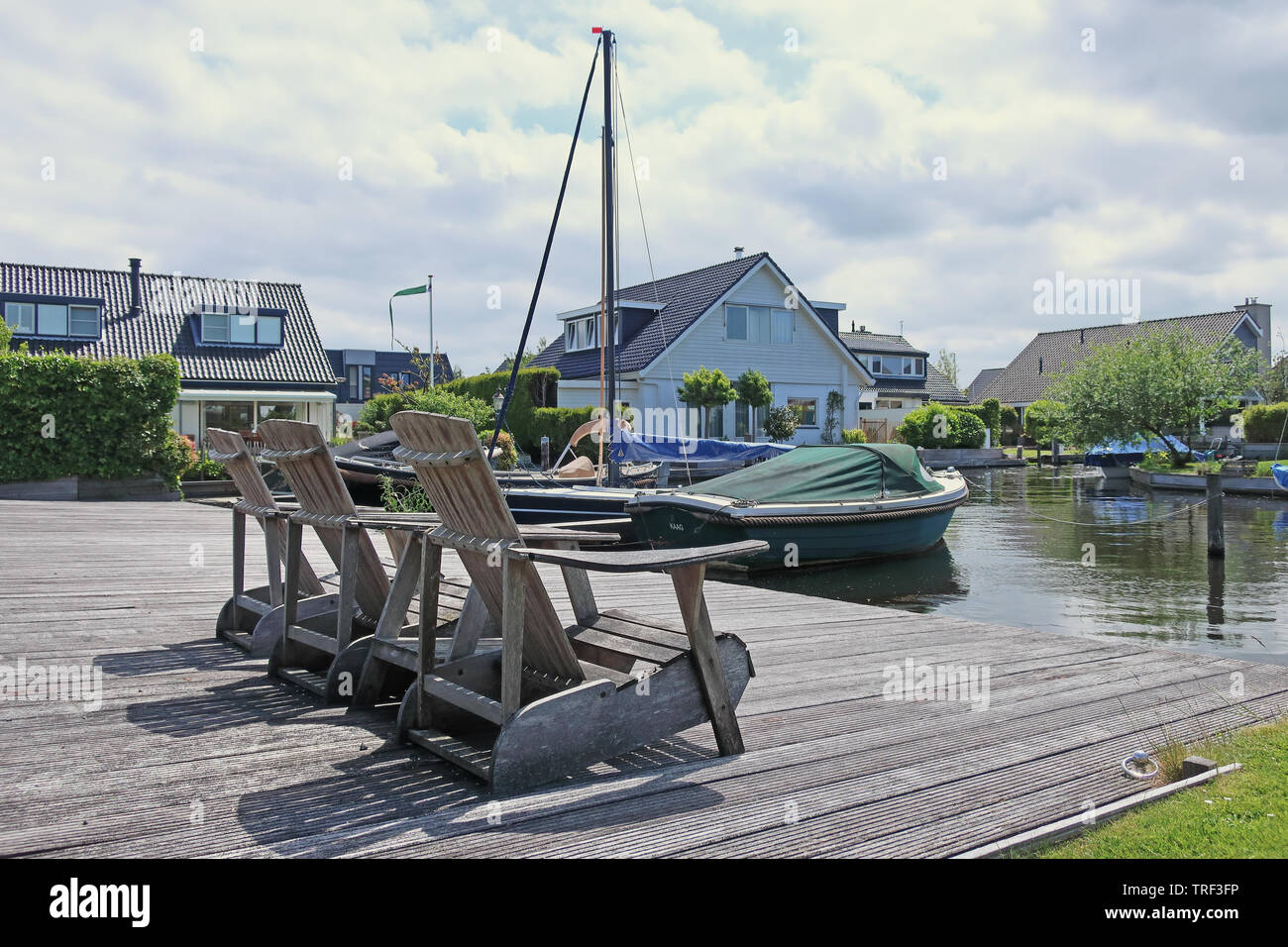 Boats in a urban situation on kaag island Stock Photo - Alamy
